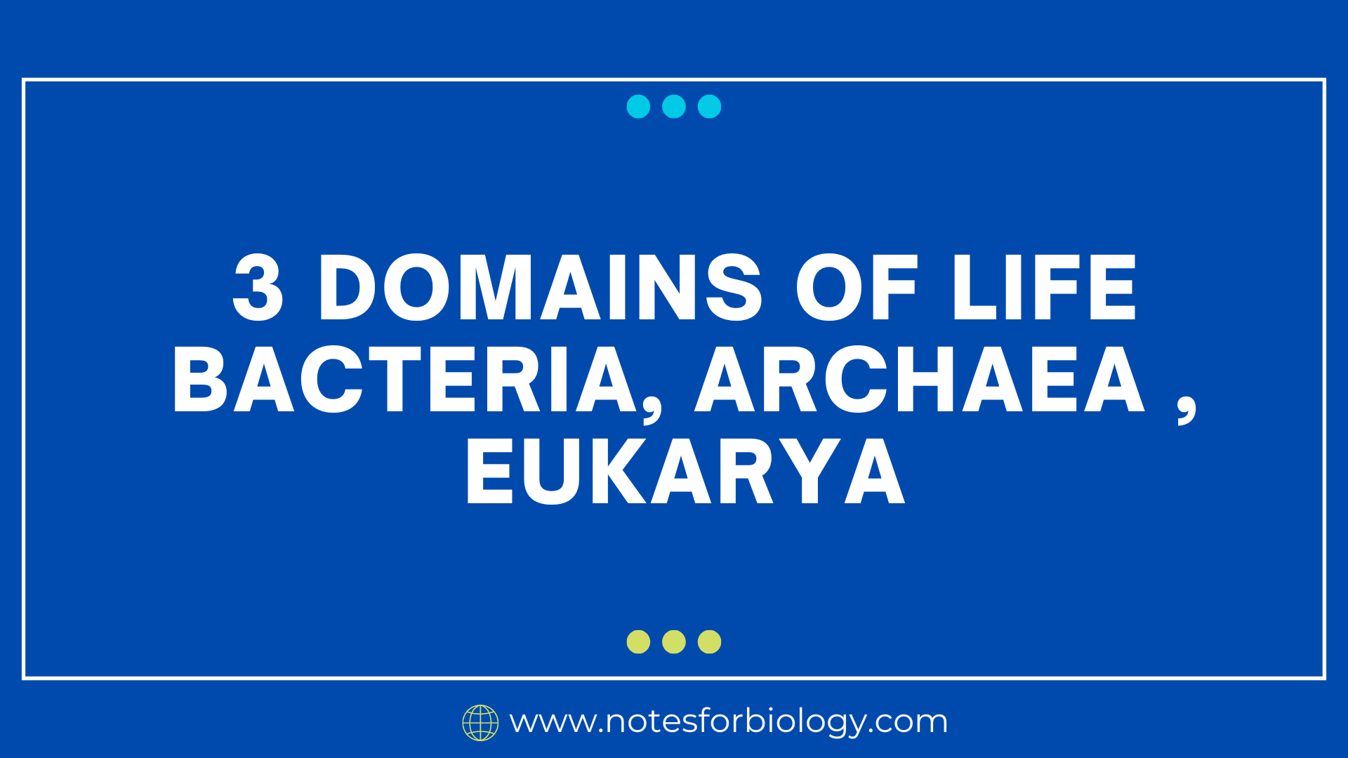 3 Domains of Life Bacteria, Archaea ,Eukarya