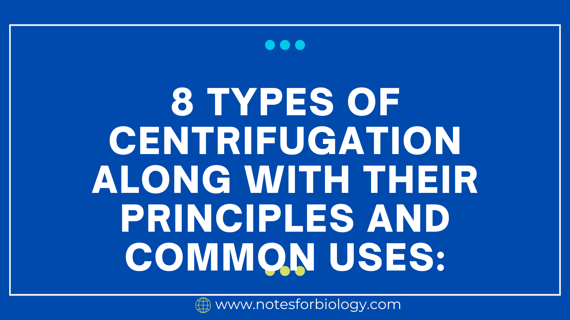 8 types of centrifugation along with their principle