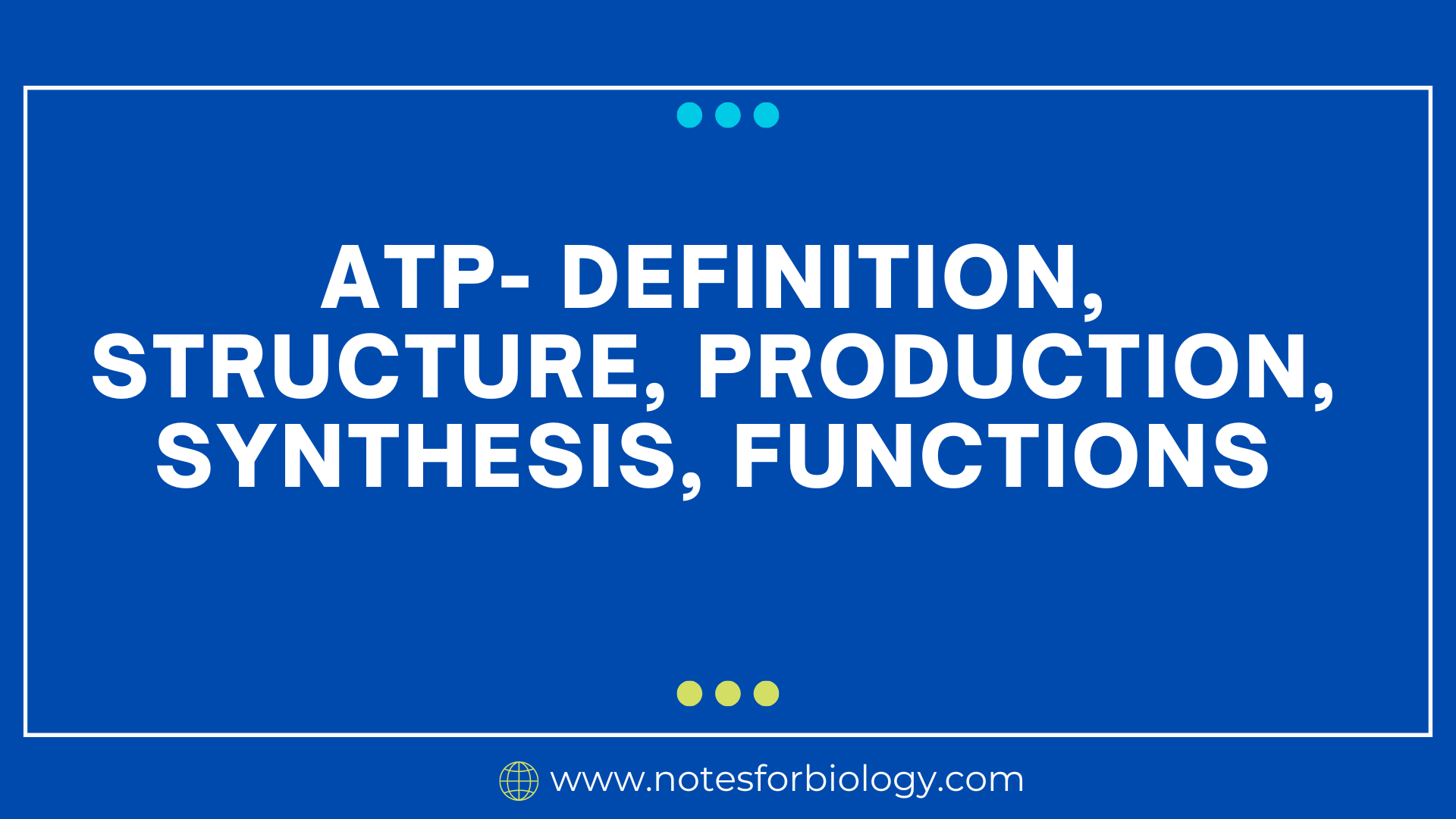 Atp Definition Structure Production Synthesis