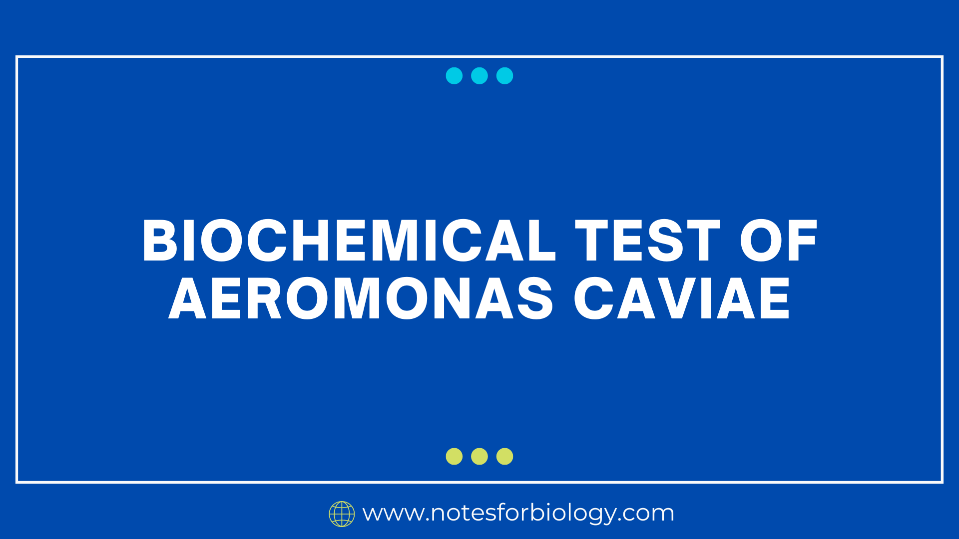 Biochemical Test of Aeromonas caviae - Best Biology Notes, Reference ...