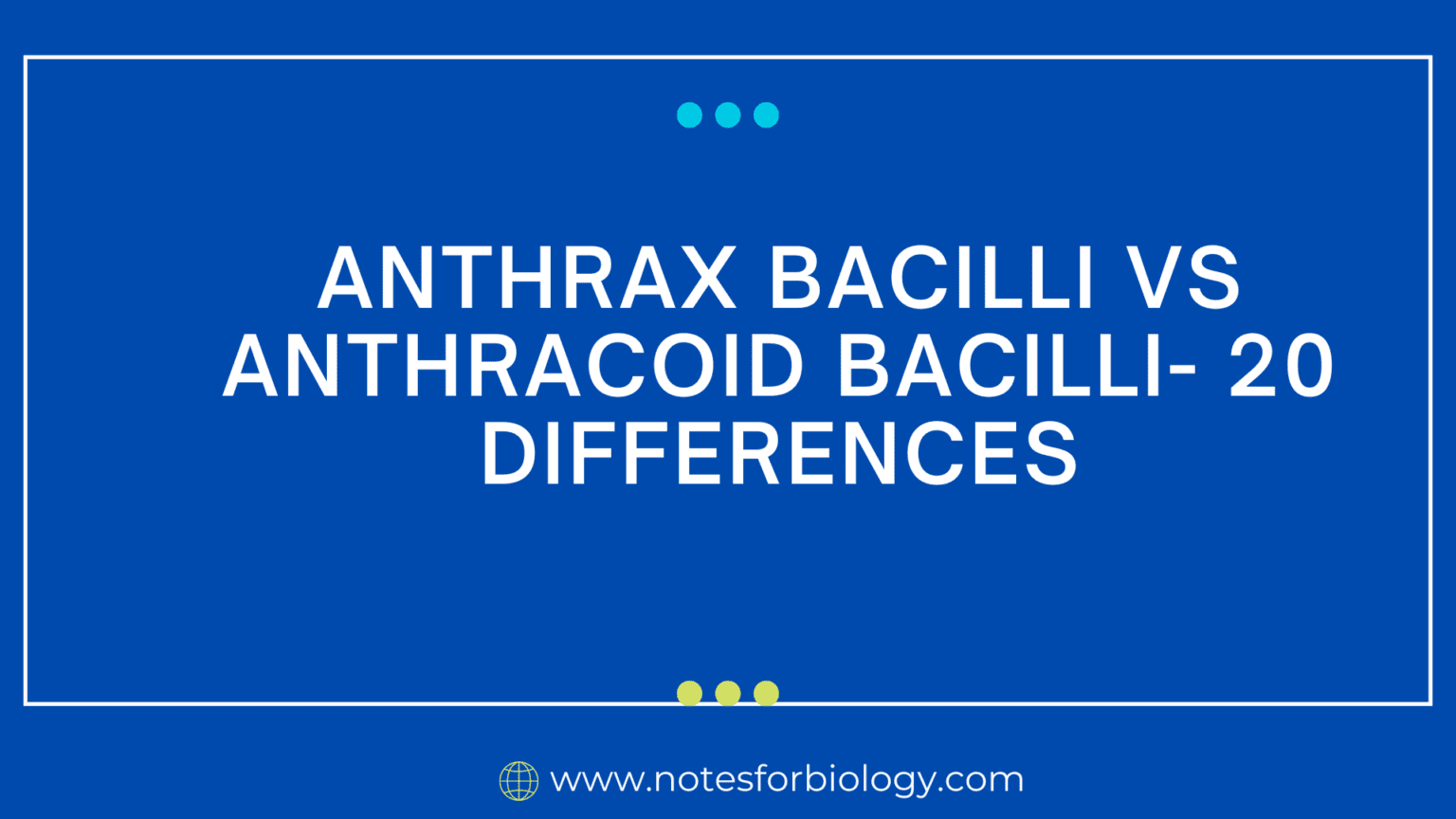 Anthrax bacilli vs Anthracoid bacilli- 20 Differences
