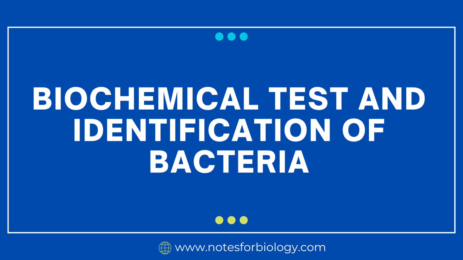 Biochemical Test and Identification of Bacteria