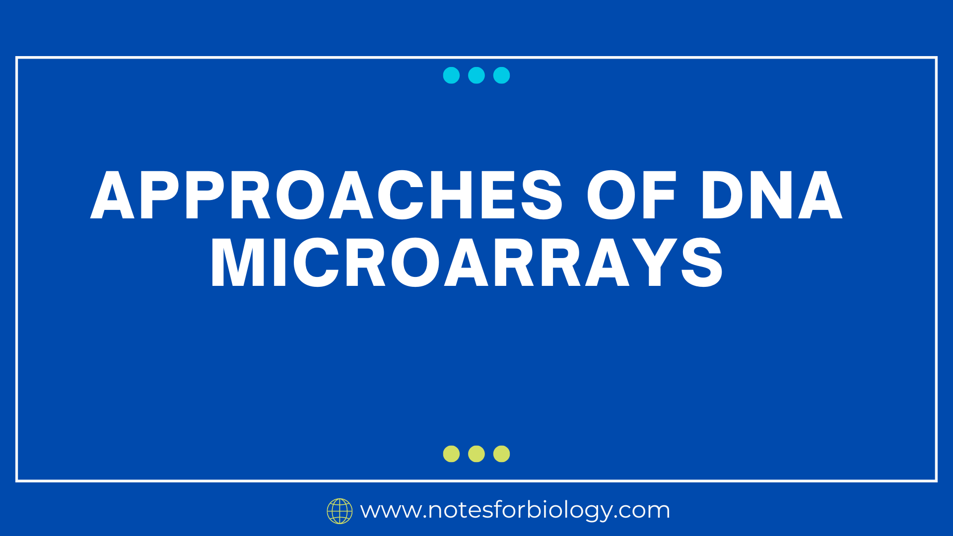 Approaches of DNA Microarrays - Best Biology Notes, Reference, Articles