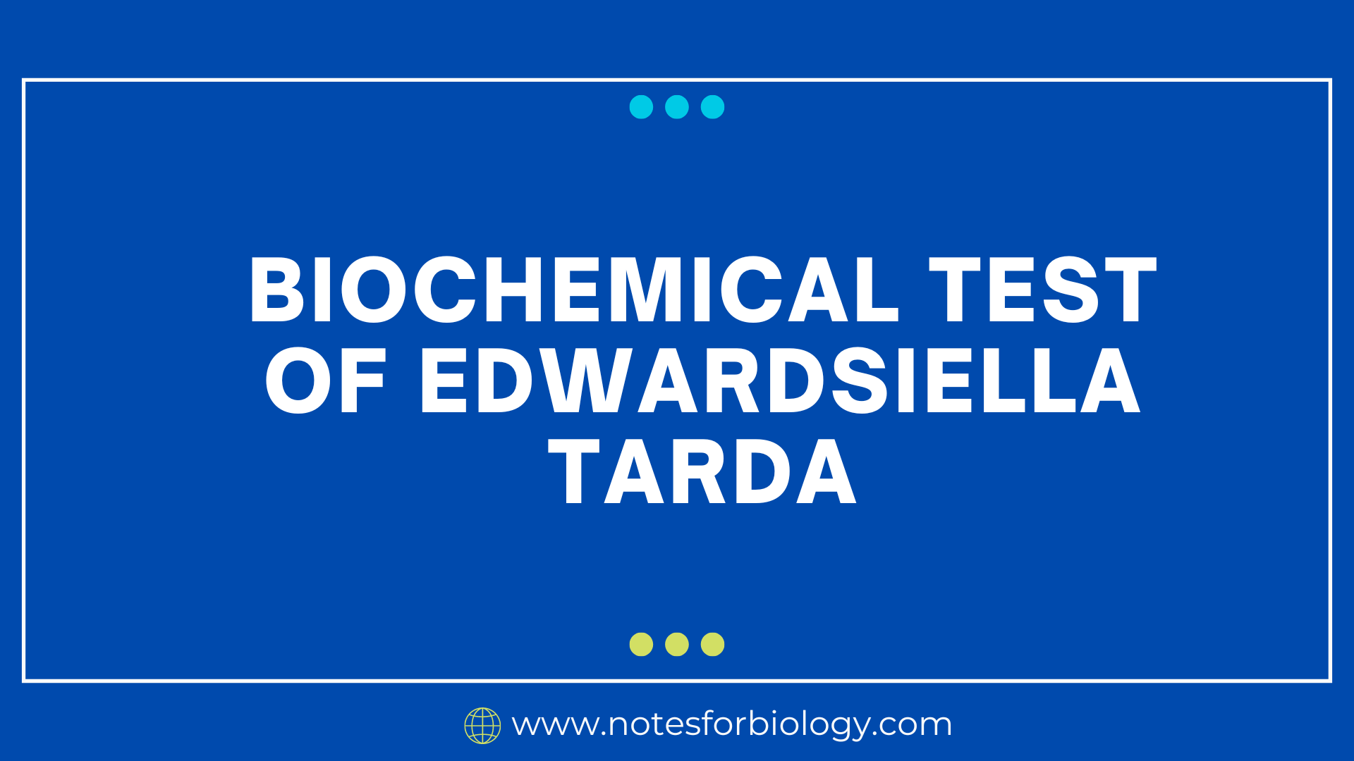 Vibrio Cholerae Biochemical Test
