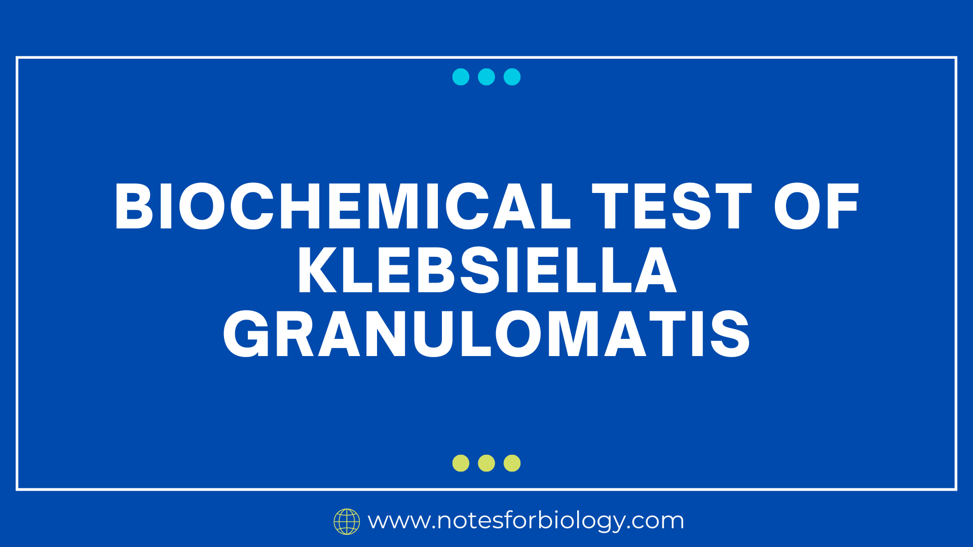 Klebsiella pneumoniae-Biochemical Test