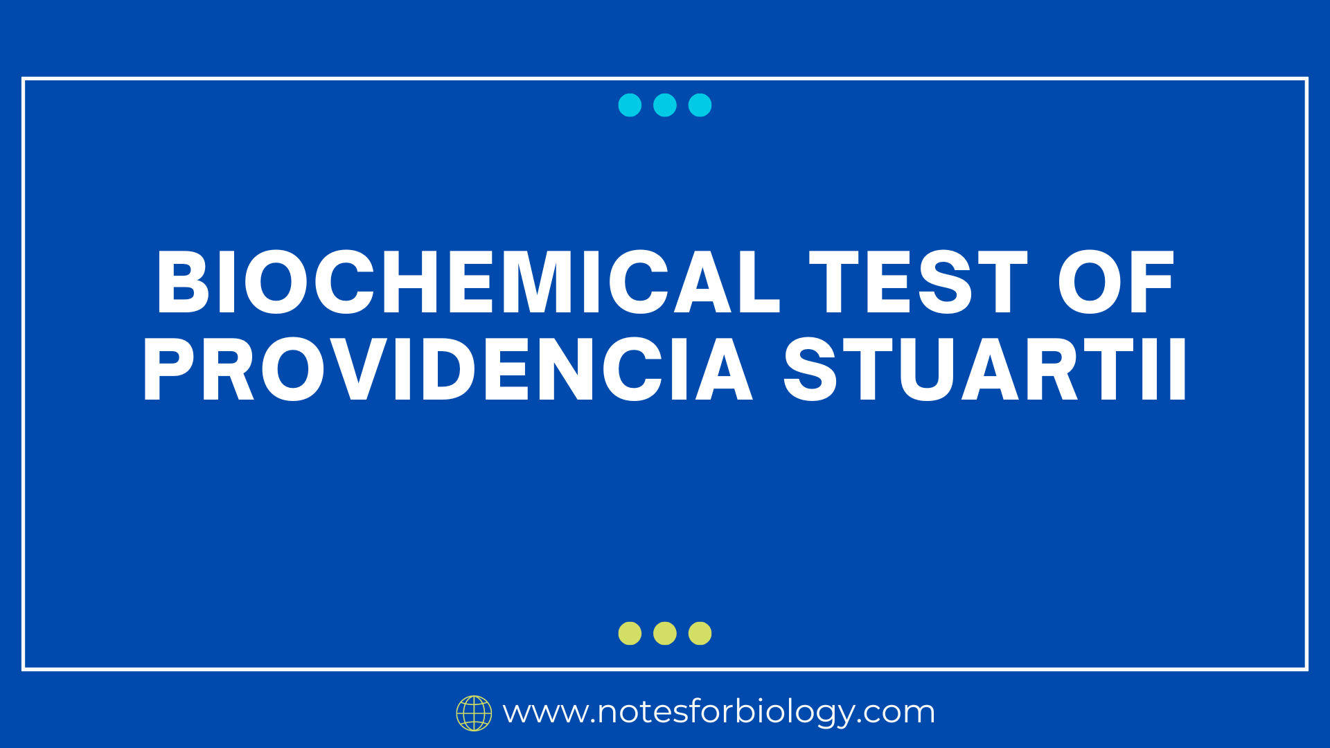 Providencia stuartii- Biochemical Test