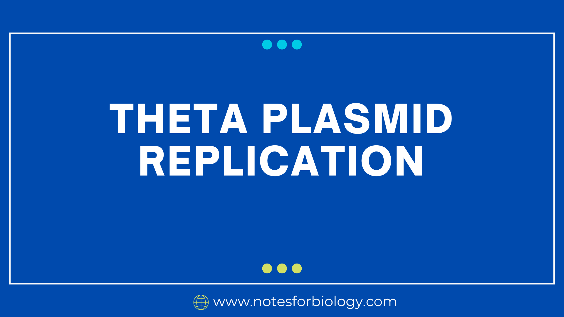 Theta Plasmid Replication Theta Plasmid Replication