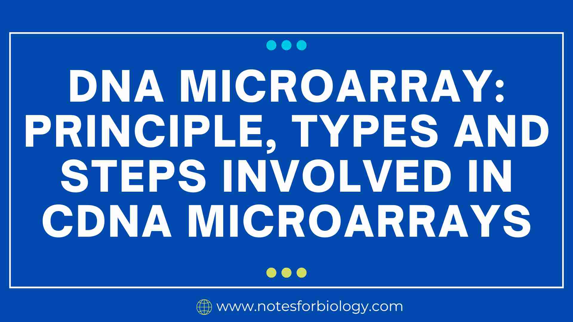 DNA Microarray: Principle, Types and steps involved