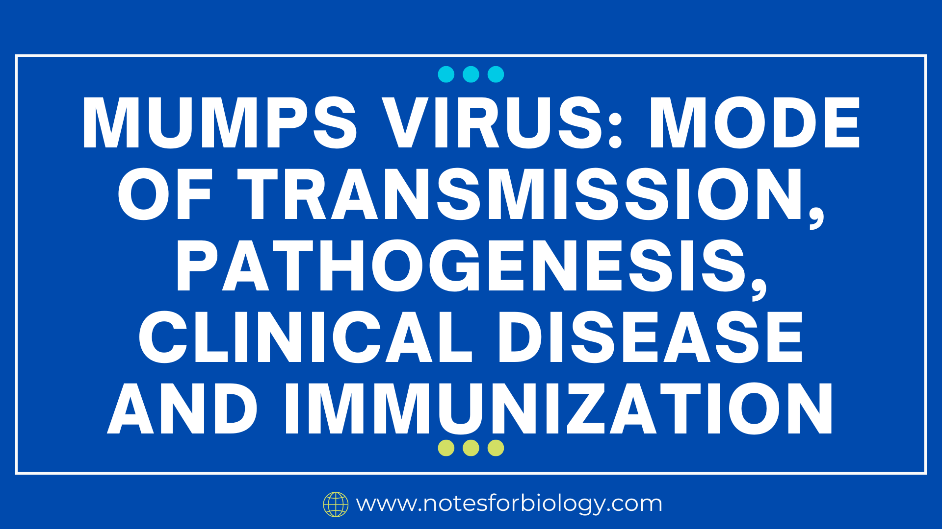 Mumps virus: mode of transmission, pathogenesis, clinical...