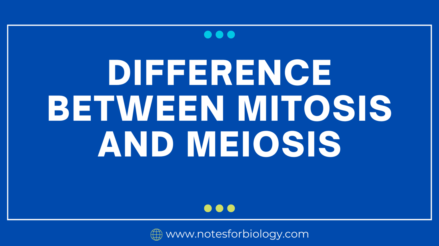 Difference between mitosis and meiosis - Best Biology..