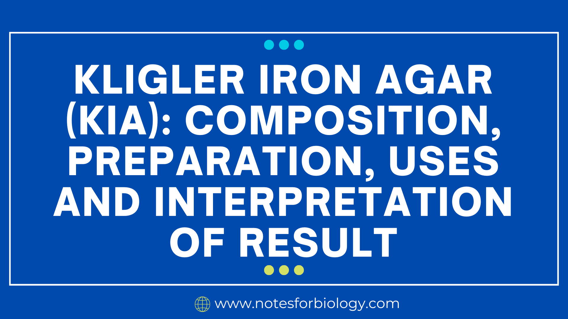 Kligler iron agar (KIA): composition, preparation,