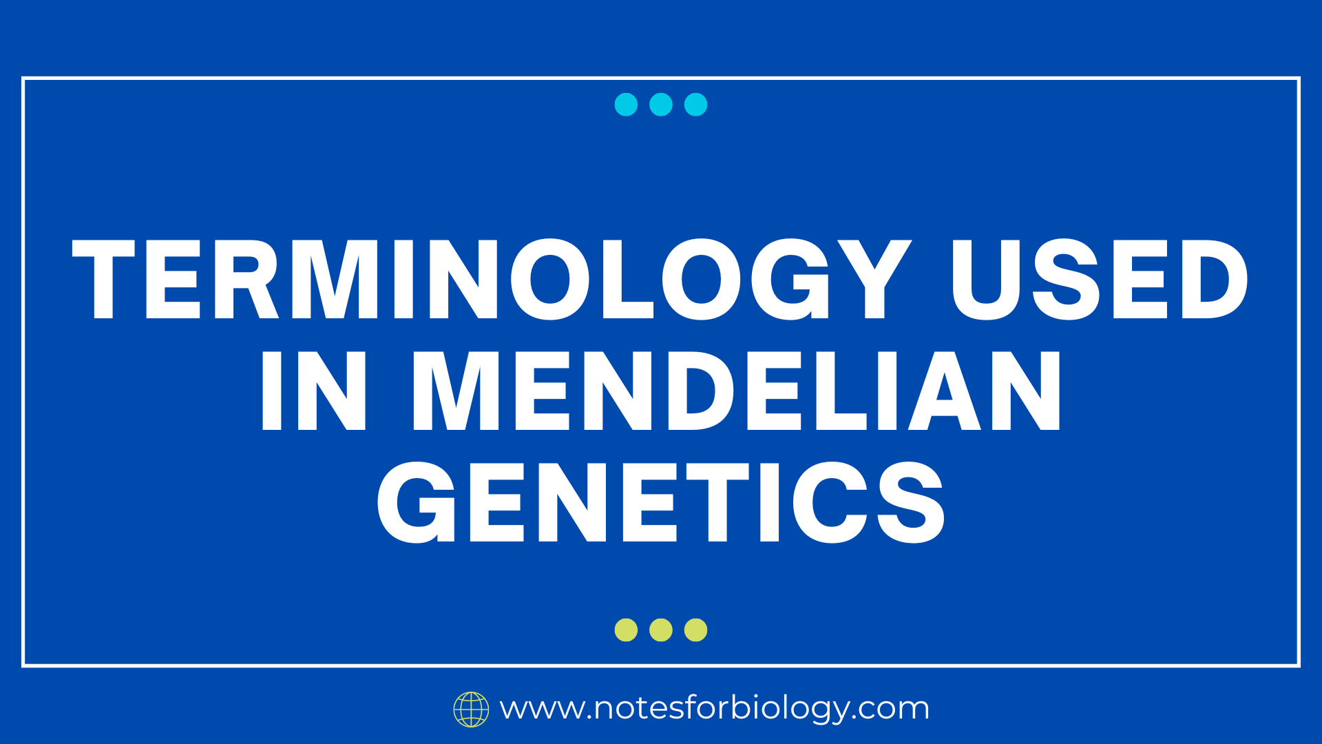 Mendelian genetics Terminology - Best Biology...