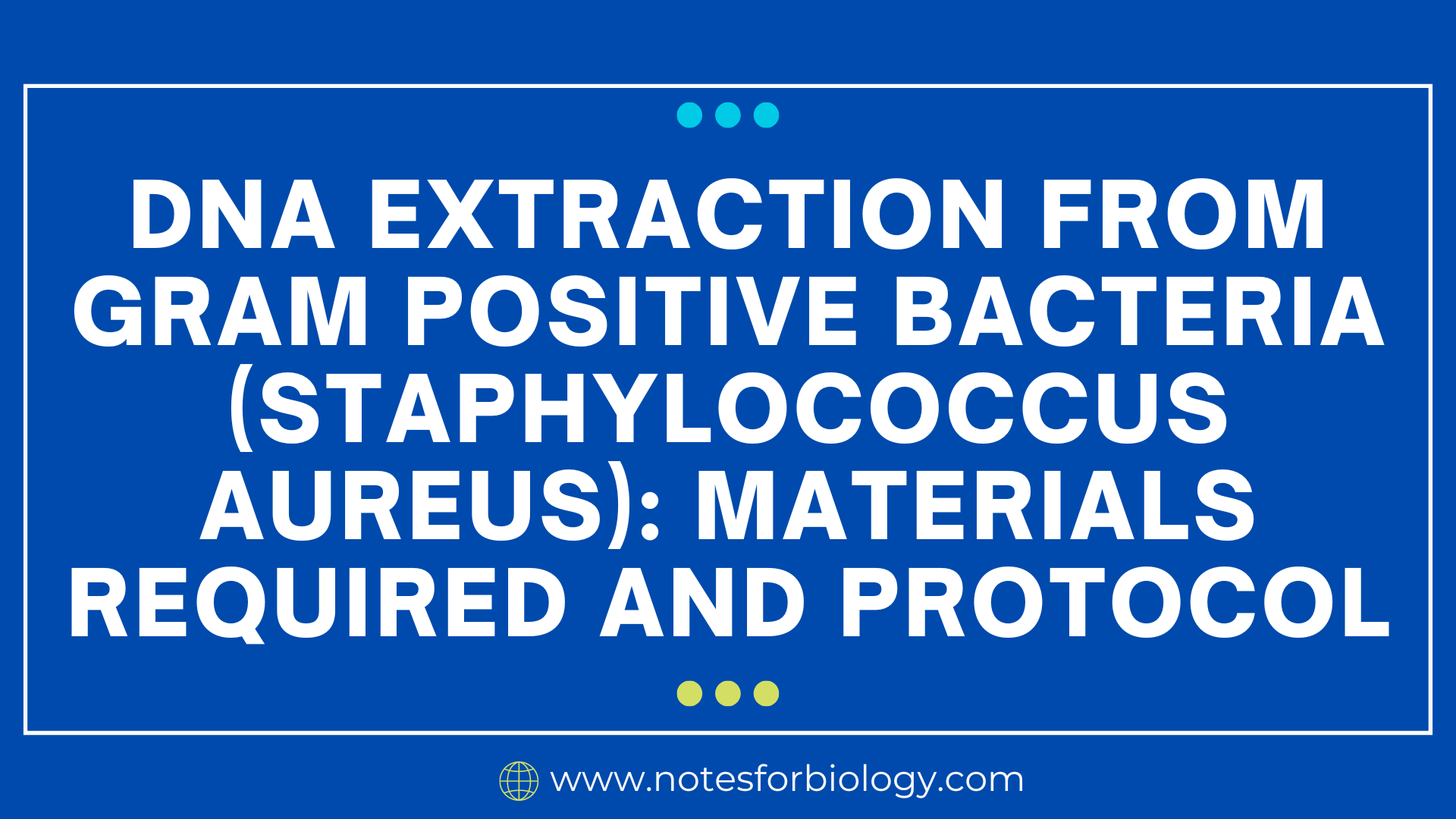 DNA extraction from Gram Positive bacteria...