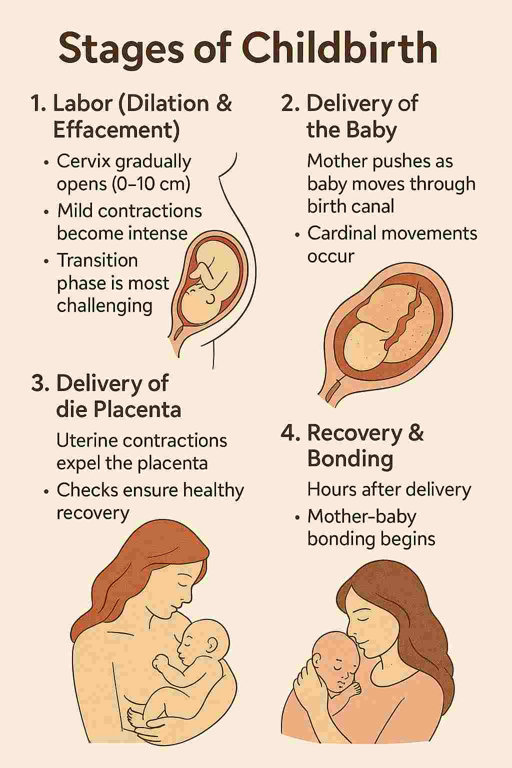 Childbirth (Labor Process)- Features, Stages, Mechanism